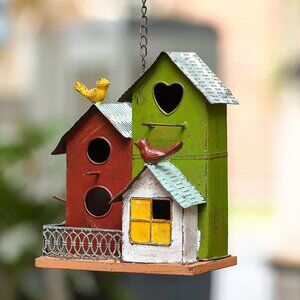 Accents | New Metal Bird Houses For Outside Hanging Multi House ...
